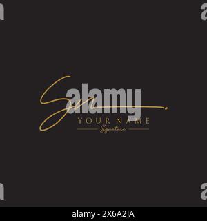 S, N, SN Initial Letter signature and handwritten alphabet logo in ...