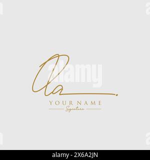 Q A QA Initial letter handwriting and signature logo. A concept ...
