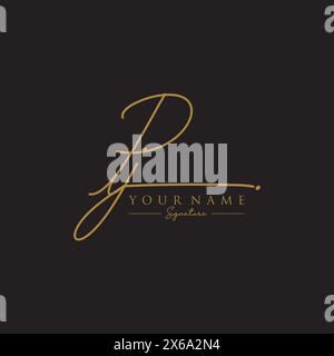 PJ Letter Signature Logo Template elegant design logo. Hand drawn ...