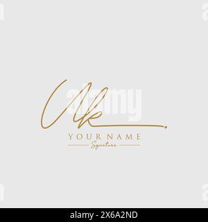 UK Letter Signature Logo Template elegant design logo. Hand drawn ...