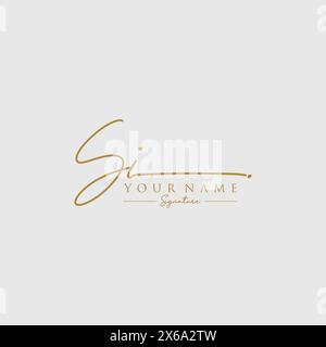 Initial Letter SI Logo - Handwritten Signature Logo- Vector Logo ...