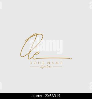 QE Letter Signature Logo Template elegant design logo. Hand drawn ...