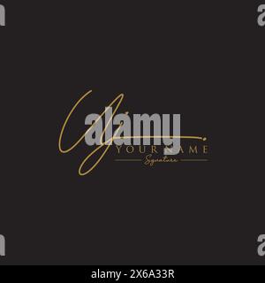 Initial Signature Logo for Letter UJ - Vector Logo Template in ...