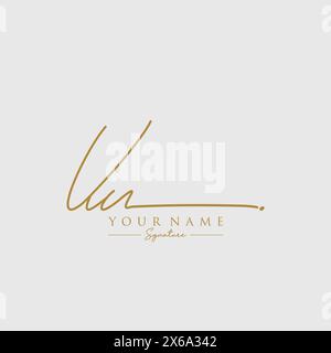VU Letter Signature Logo Template elegant design logo. Hand drawn ...