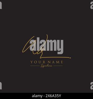 WR Letter Signature Logo Template elegant design logo. Hand drawn ...