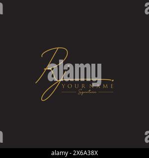 RJ Letter Signature Logo Template elegant design logo. Hand drawn ...