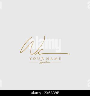 Initial Letter WC Logo - Handwritten Signature Style Logo - Simple ...