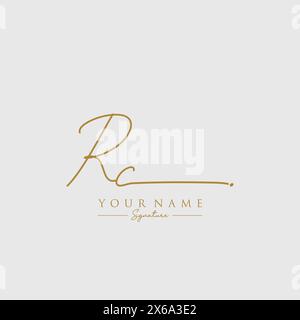 RC Letter Signature Logo Template elegant design logo. Hand drawn ...