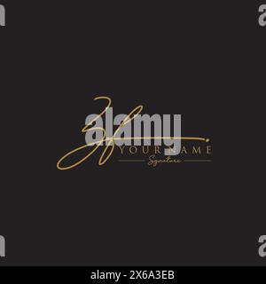 ZF Initial letter handwriting and signature logo. A concept handwriting ...