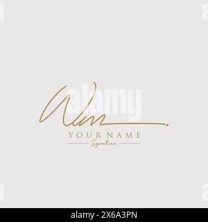 WM Letter Signature Logo Template elegant design logo. Hand drawn ...