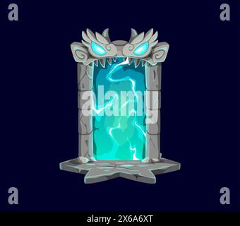 Fantasy fairytale game magic portal door. Cartoon vector mystical ...