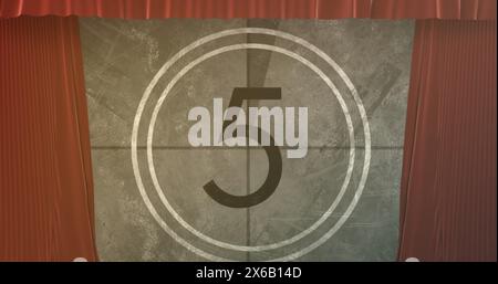Image of red curtain over countdown Stock Photo - Alamy