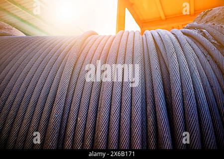 the sling inside machine sling drum are tangle and misaling Stock Photo ...