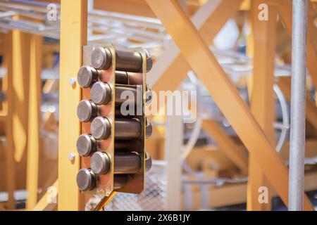 mast section of tower crane there are safety pins for lock. this is ...