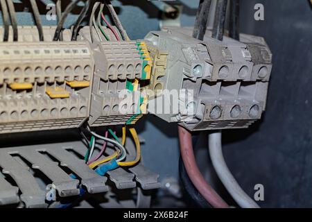 about the earth ground connection inside power panel box Stock Photo ...