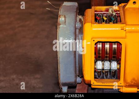 slip ring of motor tower crane it opened for maintenance Stock Photo ...