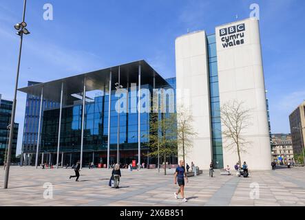 New BBC Cymru Wales building, Central Square, Cardiff, South Wales, UK. Taken August 2024 Stock ...