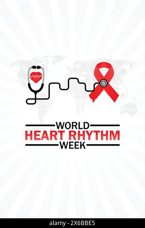 World Heart Rhythm Week. Suitable for greeting card, poster and banner ...