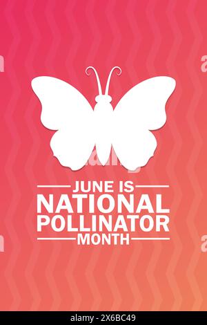 National Pollinator Month. Suitable for greeting card, poster and ...