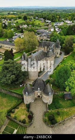 drone photo Pompadour castle France Europe Stock Photo - Alamy
