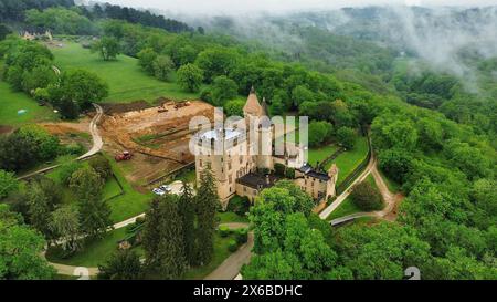 drone photo Puymartin castle France Europe Stock Photo - Alamy