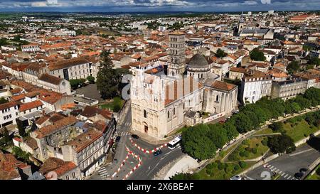 drone photo Angoulême cathedral France Europe Stock Photo - Alamy