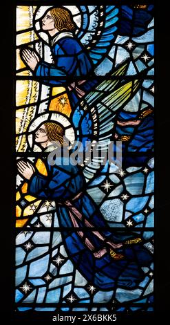 The Assumption of Mary stained glass detail Stock Photo - Alamy