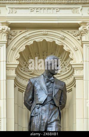 London, UK. Statue of Prince Philip, Duke of Edinburgh, on the southern ...