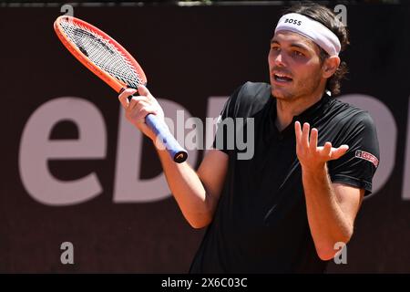 United States' Taylor Fritz reacts during the tennis match of the ATP ...