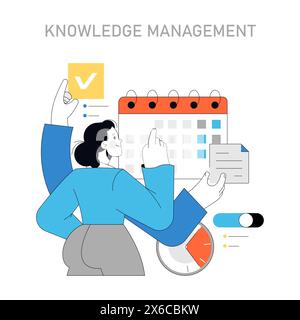 Knowledge Management concept. Organizing data and optimizing learning efficiency. Strategic ...