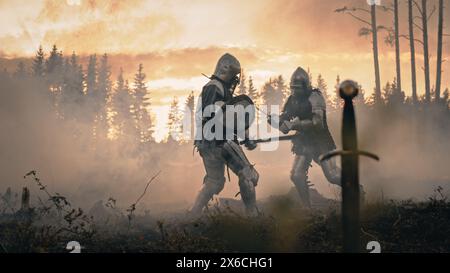 Dark Age Battlefield: Brutal Fight to Death of Two Armored Medieval ...