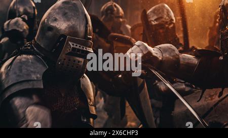 Dark Age Battlefield: Brutal Fight to Death of Two Armored Medieval ...