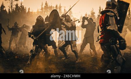 Epic Battlefield: Armies of Medieval Knights Fighting with Swords ...