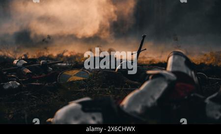 After Epic Battle Bodies of Dead, Massacred Medieval Knights Lying on ...