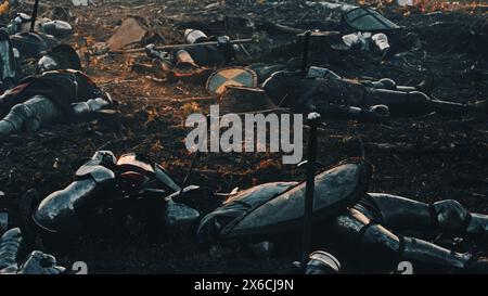 After Epic Battle Bodies of Dead, Massacred Medieval Knights Lying on ...