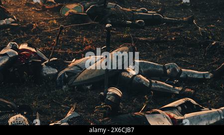 After Epic Battle Bodies of Dead, Massacred Medieval Knights Lying on ...