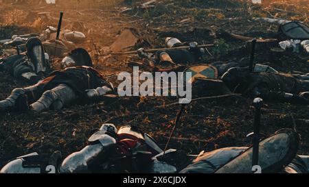 After Epic Battle Bodies of Dead, Massacred Medieval Knights Lying on ...