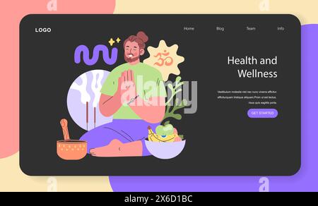 Health and Wellness theme. A serene individual practices yoga ...