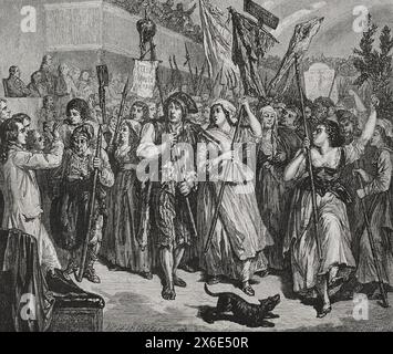 French Revolution. Paris. Demonstration of 20 June 1792. Sans-culottes ...