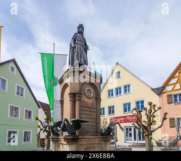 Monument of Wolfram von Eschenbach in Wolframs-Eschenbach Market Place ...