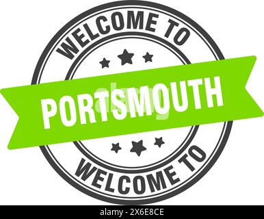 Welcome to Portsmouth stamp. Portsmouth round sign isolated on white ...