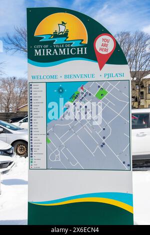 Map of downtown Chatham sign in Miramichi, New Brunswick, Canada Stock ...