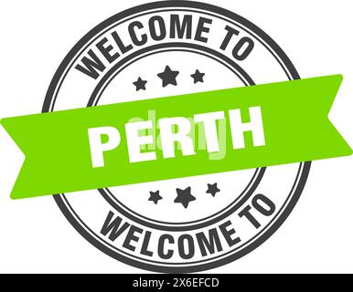 Welcome to Perth stamp. Perth round sign isolated on white background ...