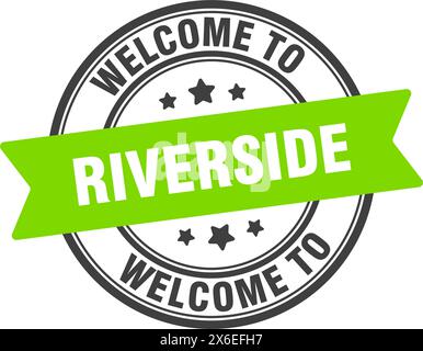Welcome to Riverside stamp. Riverside round sign isolated on white ...