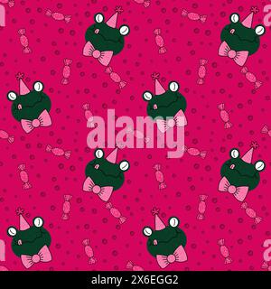 Cartoon animals seamless frogs pattern for wrapping paper and fabrics ...