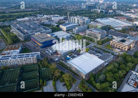 Aerial view of the Sky Studios (Sky Osterley) site in Isleworth, UK ...