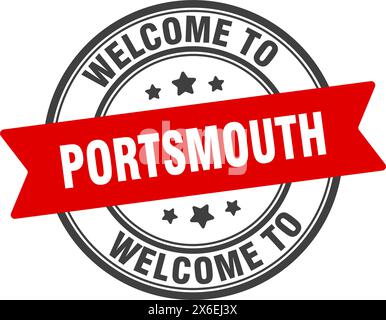 Welcome to Portsmouth stamp. Portsmouth round sign isolated on white ...