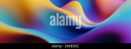 Wavy holographic iridescent texture, synthwave, retrowave, vaporwave ...