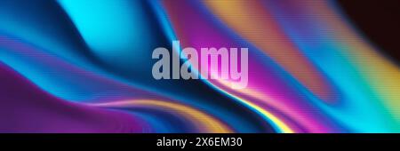 Wavy holographic iridescent texture, synthwave, retrowave, vaporwave ...