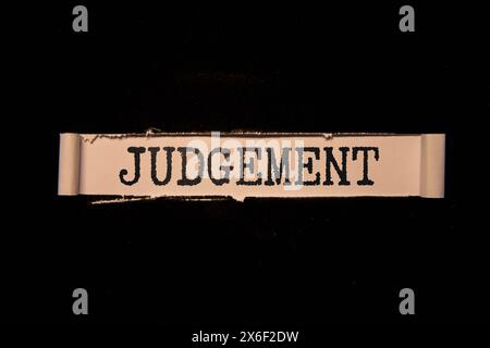 judgement word written on wood block. judgement text on table, concept ...